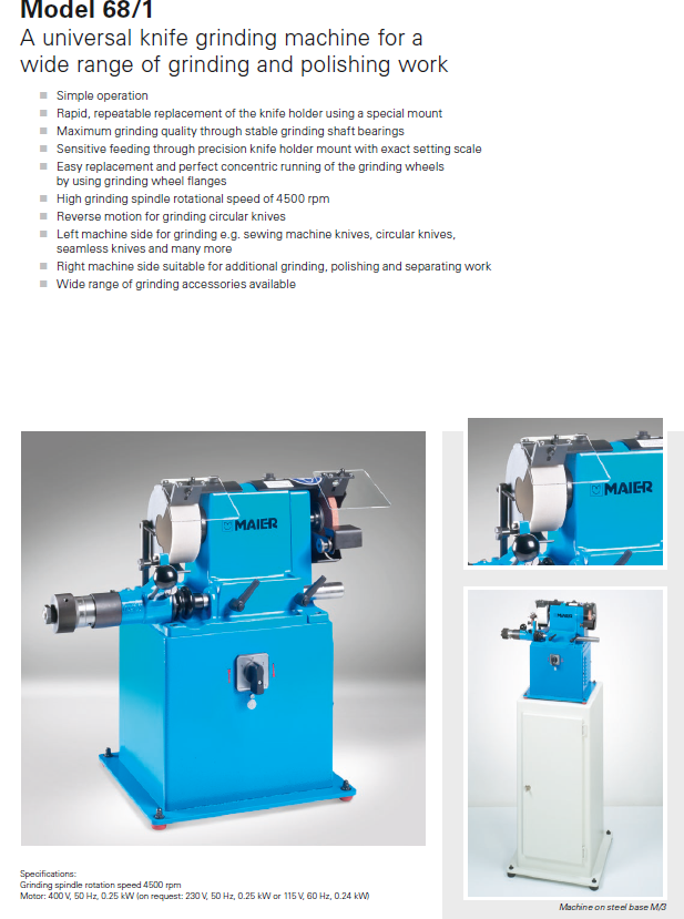 MAI-Model-68/1-230V | MAIER knife grinding machine. Universal desktop ...
